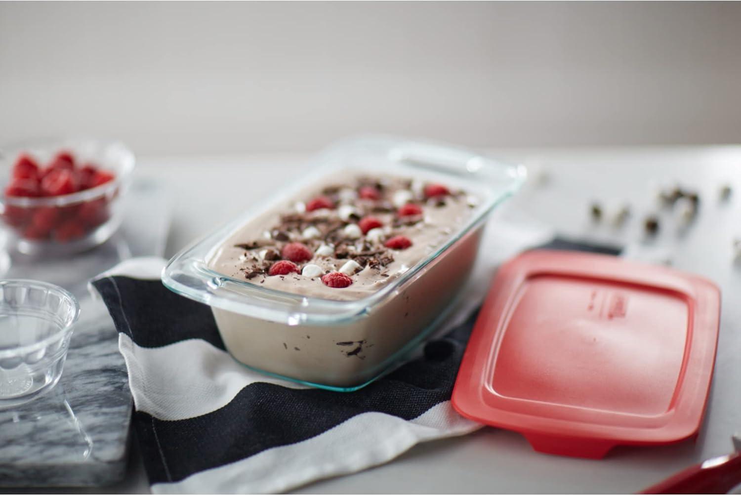 Pyrex Basics 3 QT Glass Baking Dish With Plastic Lid, Casserole Dish ...