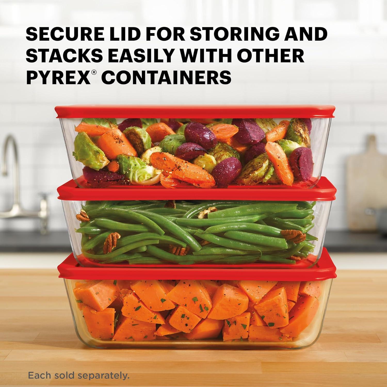 Pyrex Simply Store Glass Food Storage Container, Snug Fit Non-Toxic ...